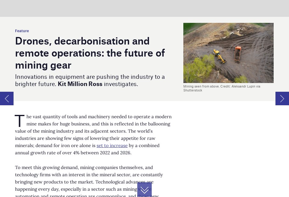 Drones, decarbonisation and remote operations: the future of mining gear - Mine | Issue 127 ...
