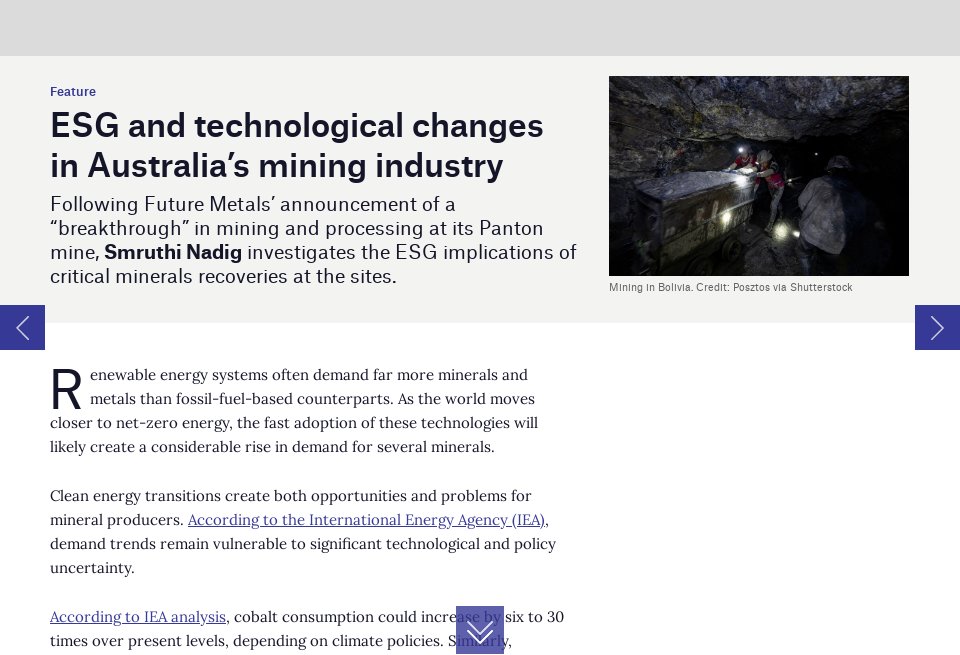 ESG and technological changes in Australia’s mining industry - Mine Australia | Issue 30 | April ...