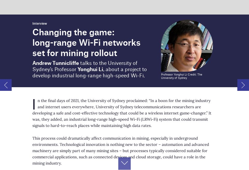 Changing the game: long-range Wi-Fi networks set for mining rollout ...