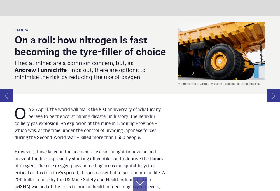 On a roll: how nitrogen is fast becoming the tyre-filler of choice ...