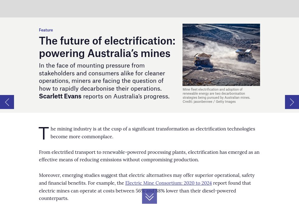 The future of electrification: powering Australia’s mines - Mine ...