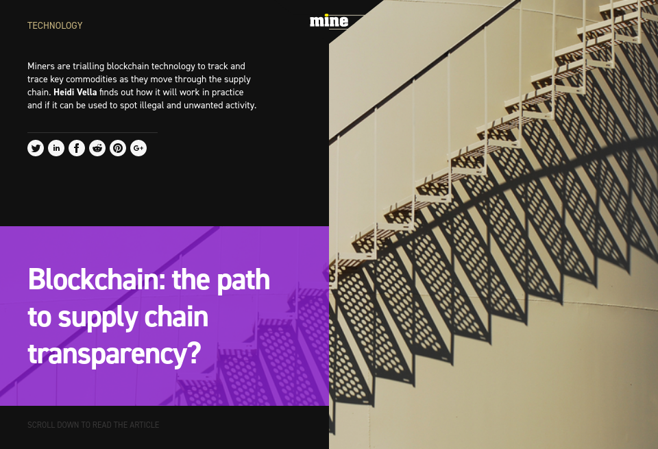 Blockchain: the path to supply chain transparency? - Mine Australia ...