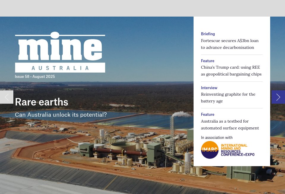 Home | Rare earths - Mine Australia | Issue 58 | August 2025