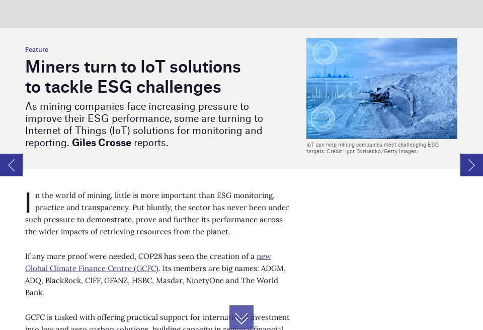 Miners turn to IoT solutions to tackle ESG challenges - Mine Australia ...