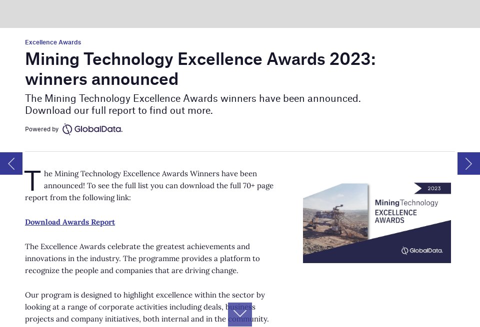 Mining Technology Excellence Awards 2023: the winners - Mine Australia ...