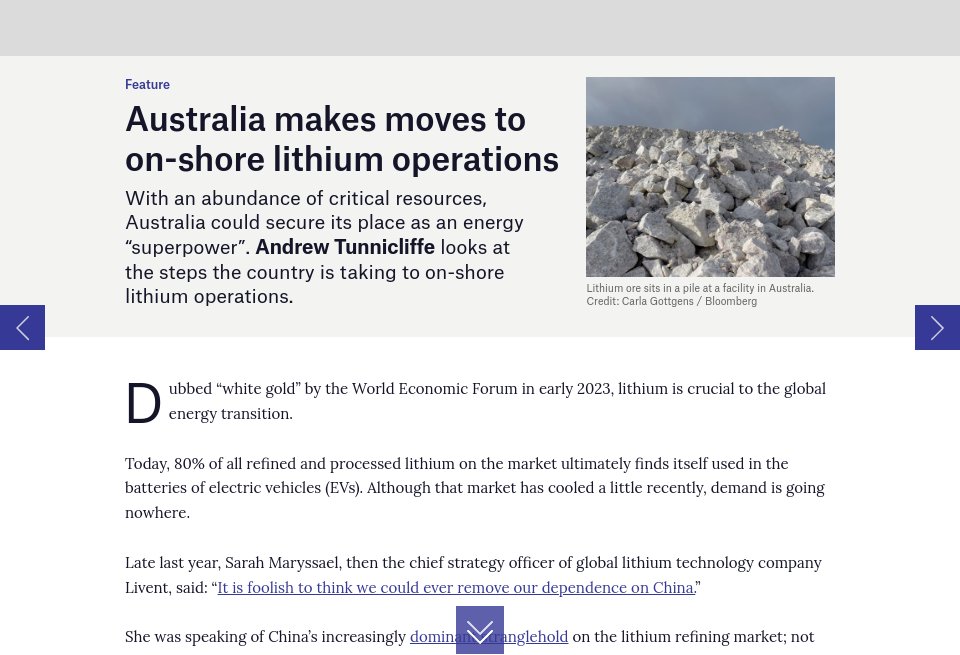 Australia makes moves to on-shore lithium operations - Mine Australia ...