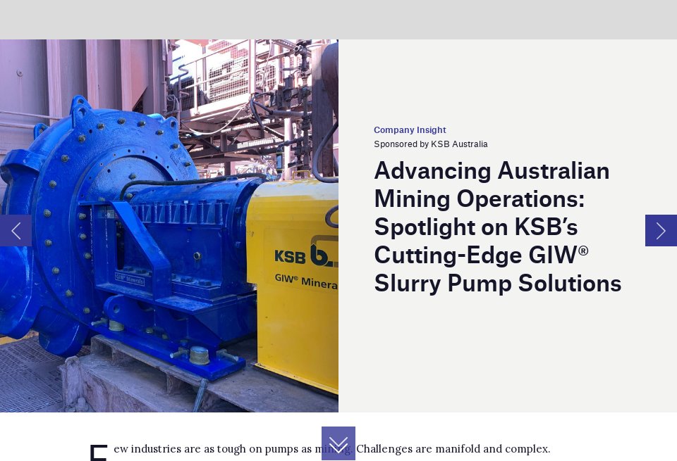 KSB Australia Company Insight - Mine Australia | Issue 40 | February 2024