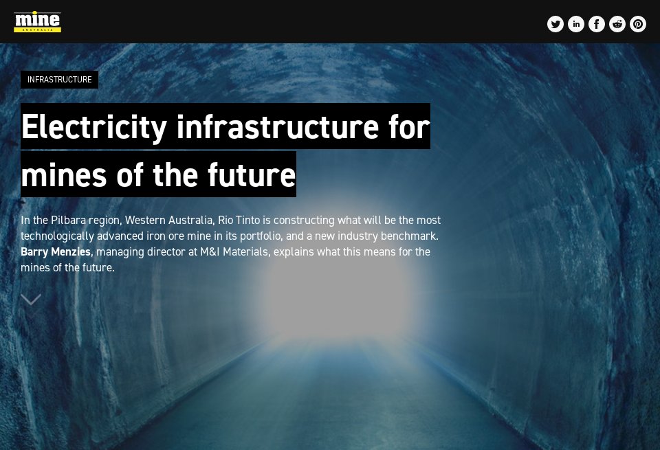 Electricity infrastructure for mines of the future - Mine Australia ...