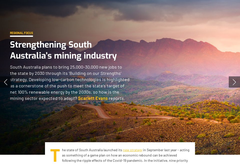 Strengthening South Australia’s mining industry - Mine Australia ...