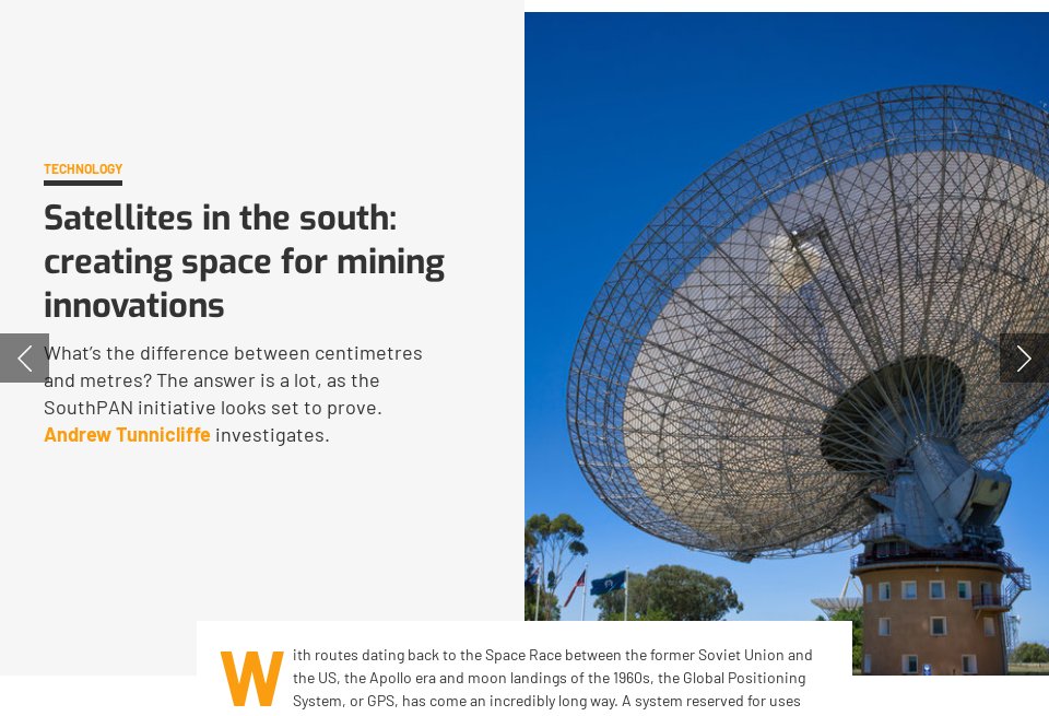 Satellites in the south: creating space for mining innovations - Mine ...