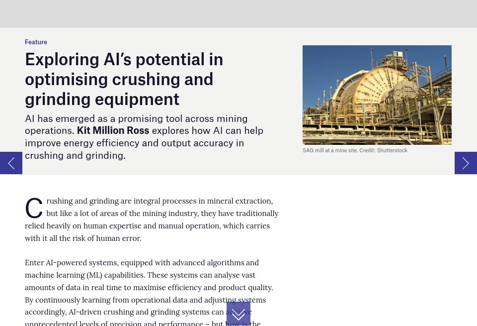 Exploring AI’s potential in optimising crushing and grinding equipment - Mine Australia | Issue ...
