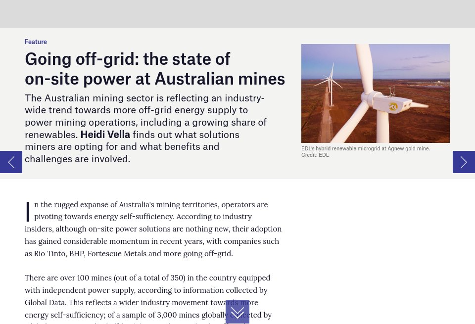 Going off-grid: the state of on-site power at Australian mines - Mine Australia | Issue 41 ...