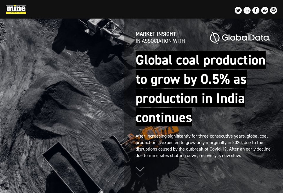 Global coal production to grow by 0.5% as production in India continues ...