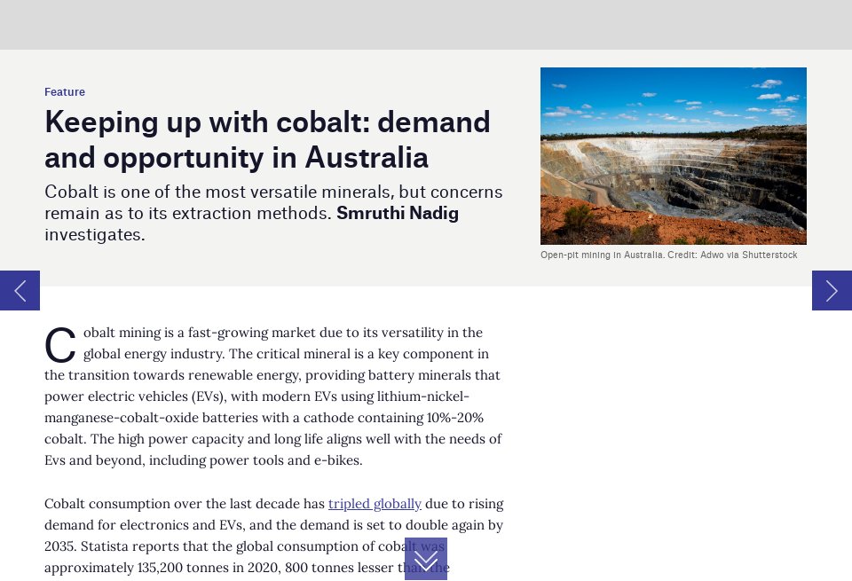 Keeping up with cobalt: demand and opportunity in Australia - Mine ...