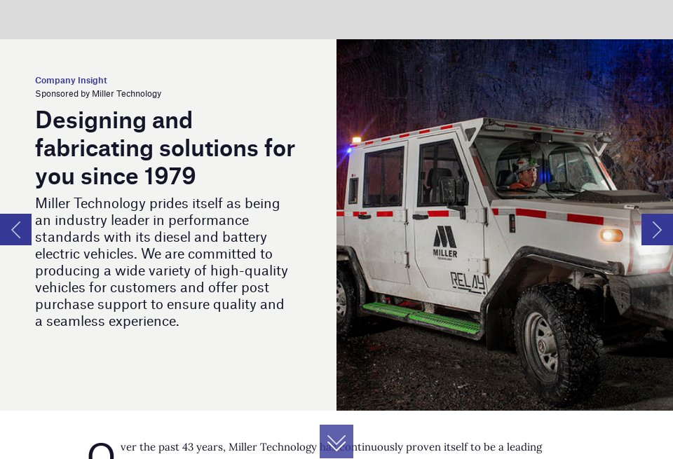 Miller Technology Company Insight - Mine Australia | Issue 31 | May 2023