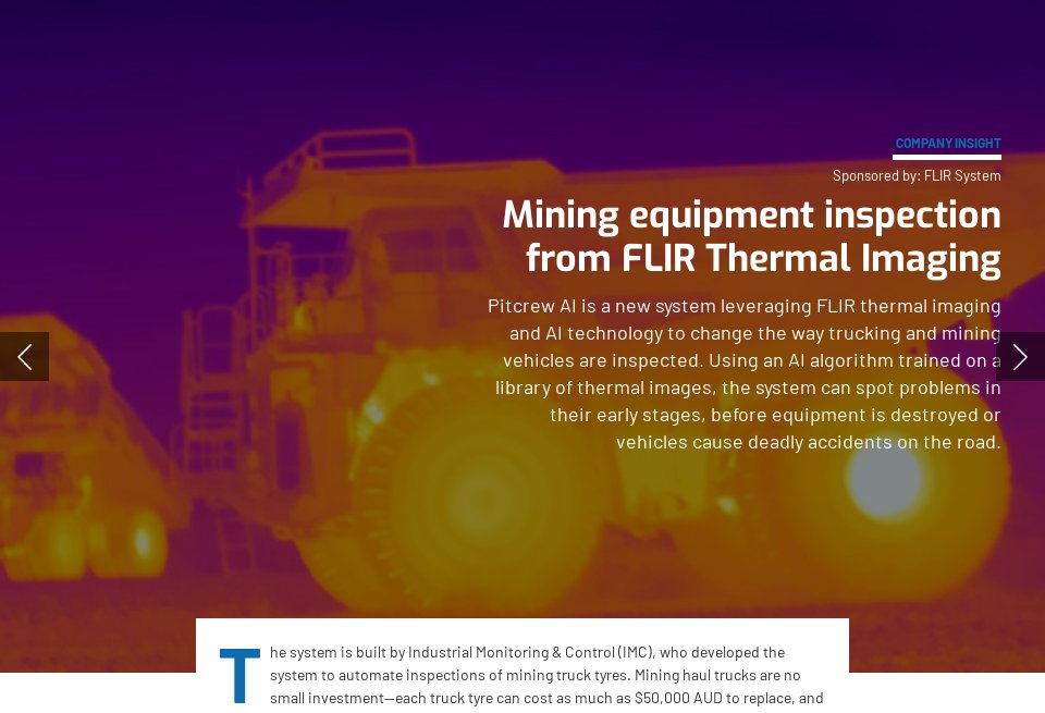 FLIR Systems Company Insight - Mine Australia | Issue 14 | November 2020