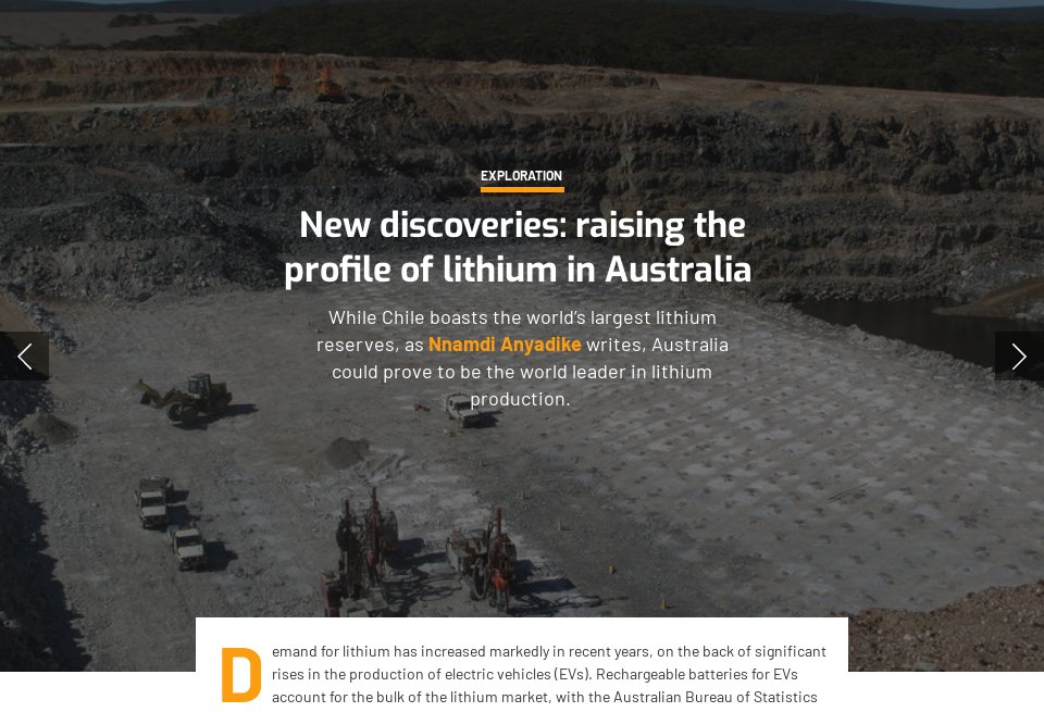New discoveries: raising the profile of lithium in Australia - Mine ...