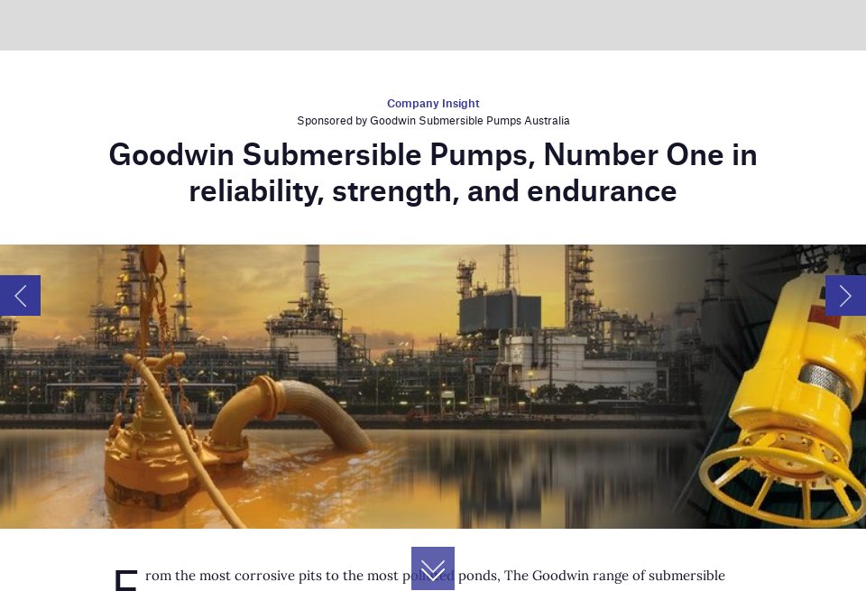 Goodwin Submersible Pumps Company Insight - Mine Australia | Issue 37 ...