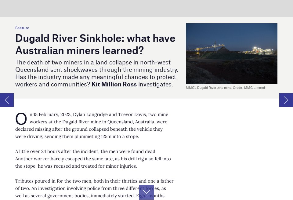 Dugald River Sinkhole: what have Australian miners learned? - Mine ...