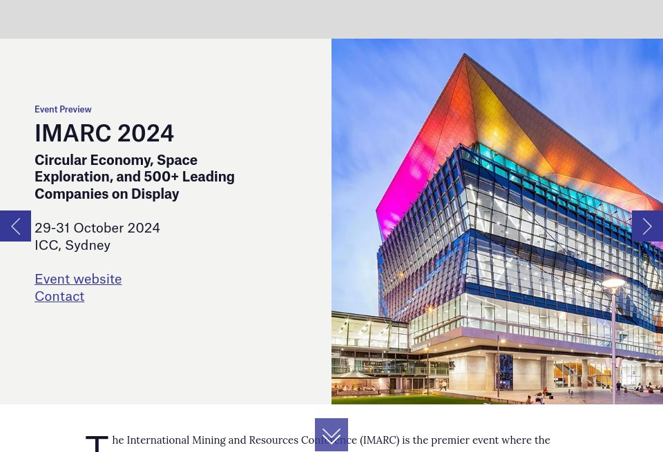 Event: IMARC 2024 - Mine Australia | Issue 48 | October 2024