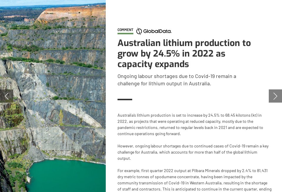 Australian lithium production to grow by 24.5% in 2022 as capacity ...