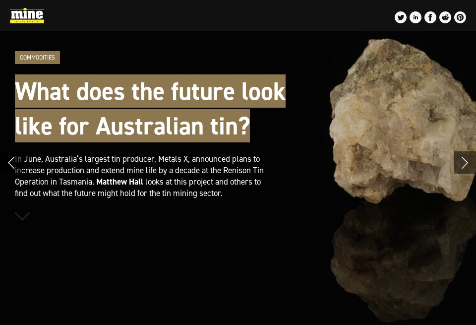 What does the future look like for Australian tin? - Mine Magazine ...