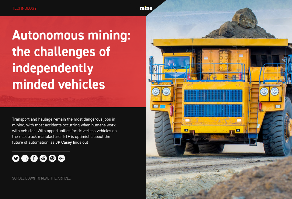 Autonomous mining: the challenges of independently minded vehicles ...