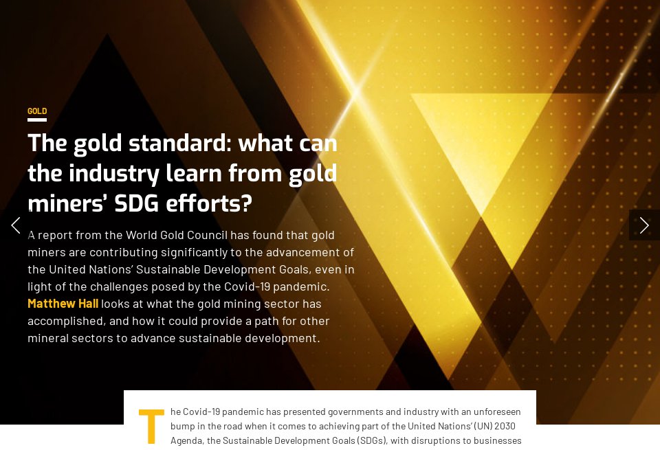 The gold standard: what can the industry learn from gold miners’ SDG ...