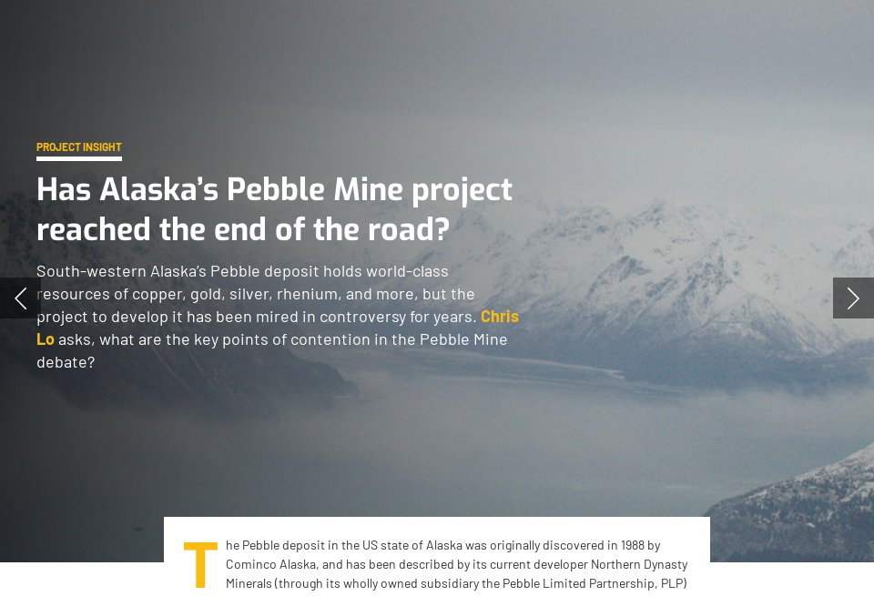 Has Alaska’s Pebble Mine project reached the end of the road? - Mine ...