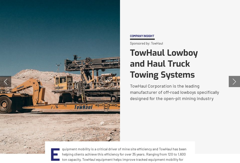 TowHaul Company Insight - Mine | Issue 123 | December 2022