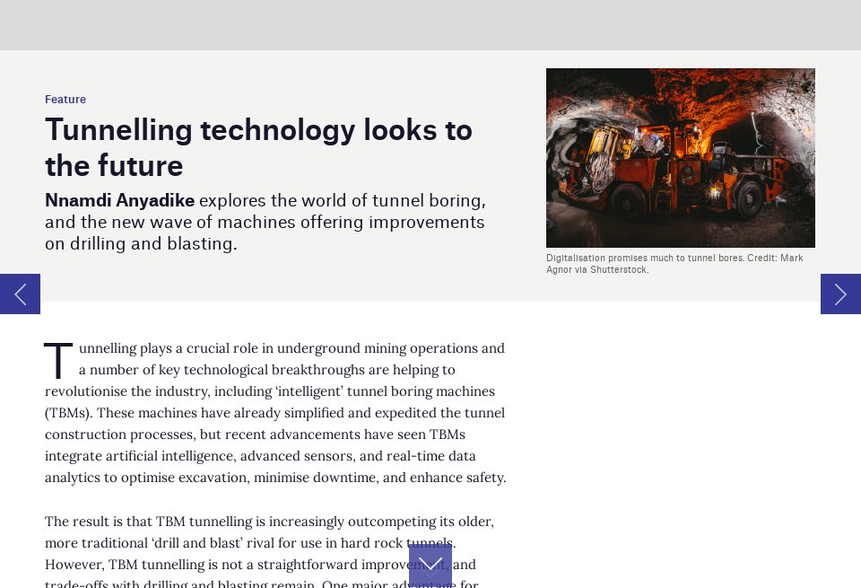 Tunneling technology looks to the future - Mine | Issue 135 | December 2023