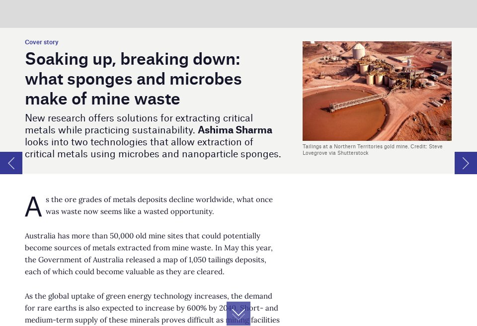 The sponges and microbes making mine waste profitable - Mine | Issue ...