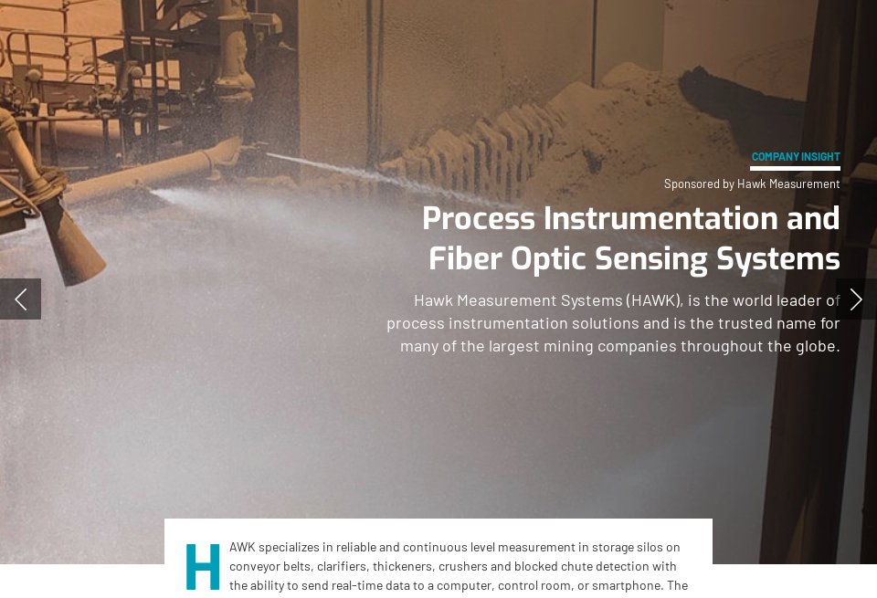 Hawk Measurement Company Insight - Mine | Issue 100 | January 2021
