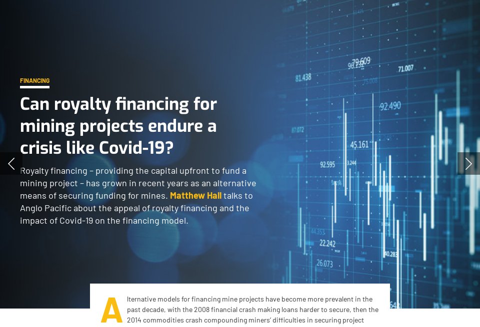 Can royalty financing for mining projects endure a crisis like Covid-19 ...