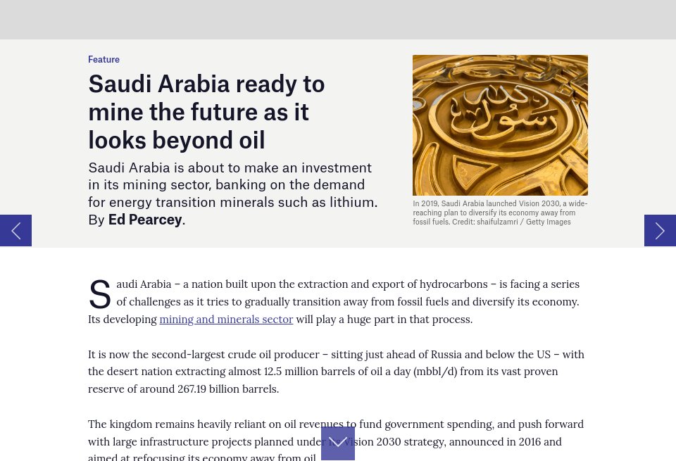 Saudi Arabia ready to mine the future as it looks beyond oil - Mine ...