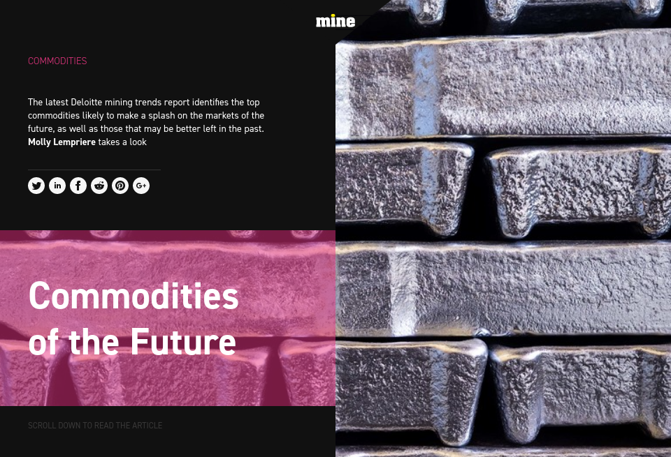 Commodities of the Future - Mine Magazine | Issue 70 | July 2018