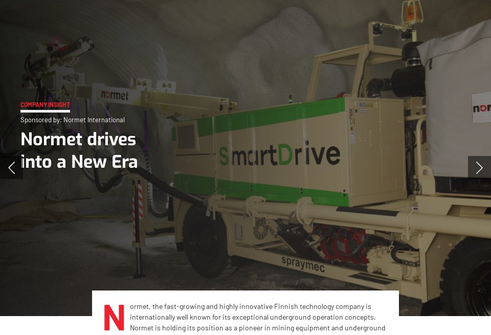 Normet International Company Insight - Mine | Issue 106 | July 2021