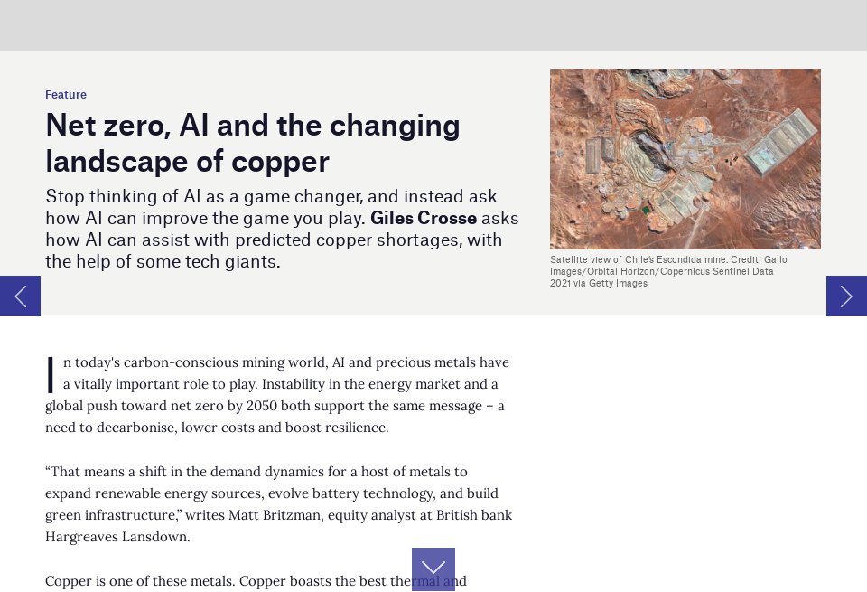 Net Zero, AI and the changing landscape of copper - Mine | Issue 130 ...