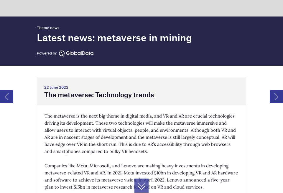 Latest news: metaverse in mining - Mine | Issue 130 | July 2023