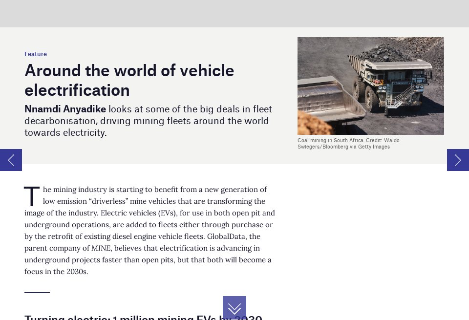 Around the world of mining vehicle electrification - Mine | Issue 130 ...
