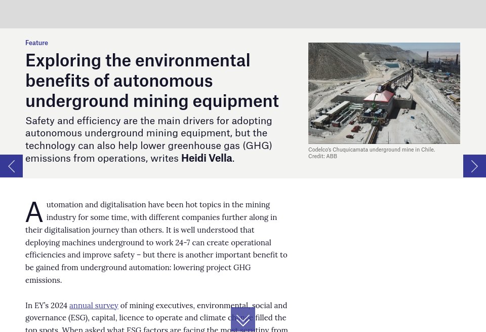 Exploring the environmental benefits of autonomous underground mining ...