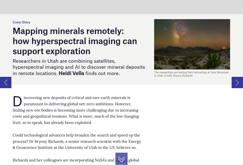 Mapping minerals remotely: how hyperspectral imaging can support ...