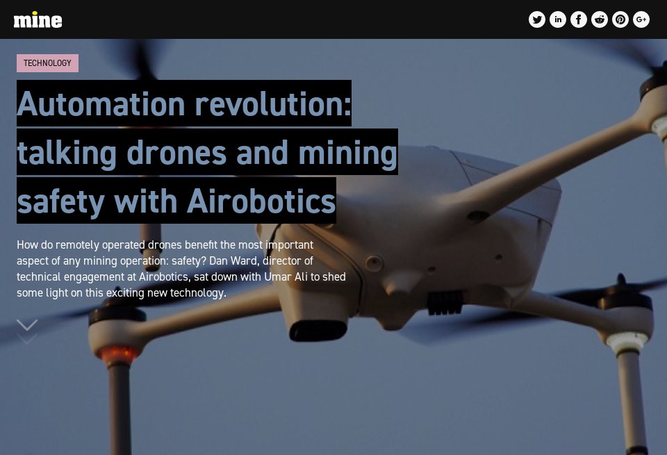 Automation revolution: talking drones and mining safety with Airobotics ...