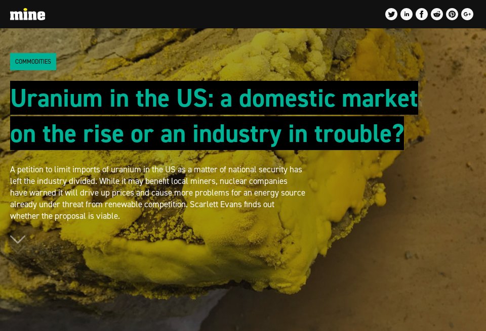 Uranium in the US: a domestic market on the rise or an industry in ...
