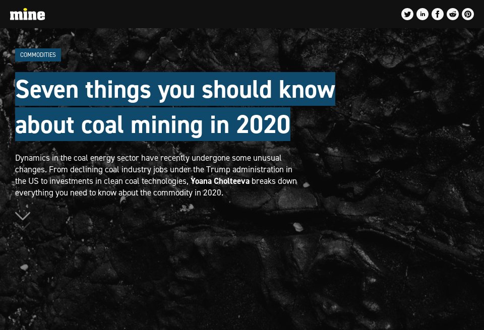 Seven things you should know about coal mining in 2020 - Mine | Issue ...