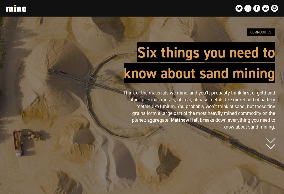Six things you need to know about sand mining - Mine | Issue 93 | June 2020