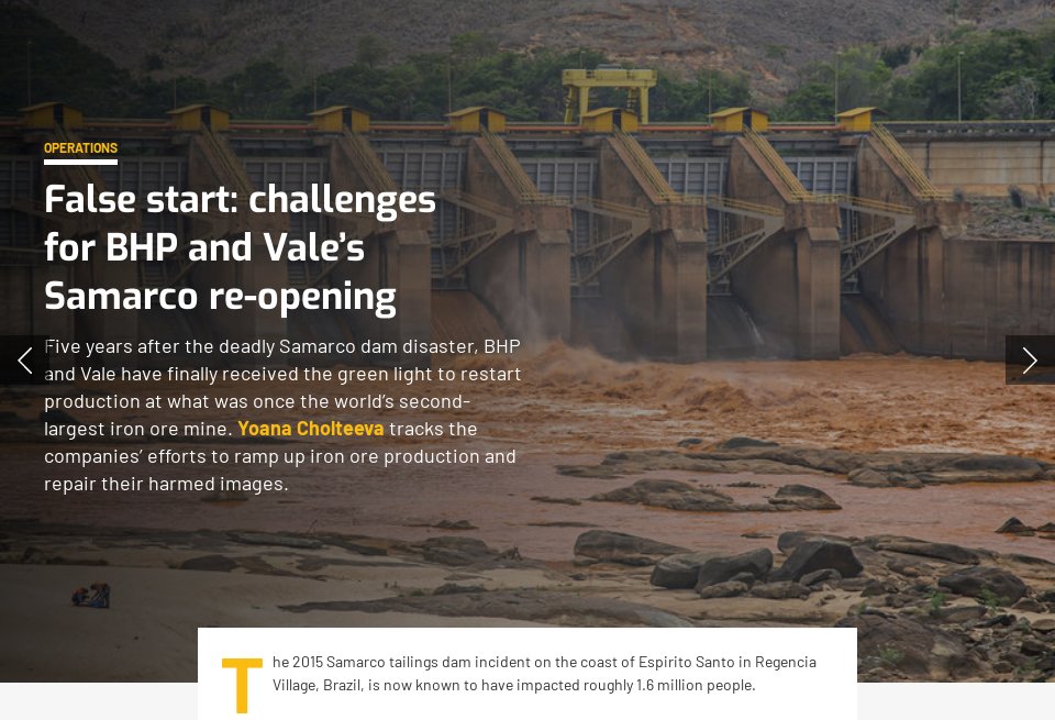 False start: challenges for BHP and Vale’s Samarco re-opening - Mine ...