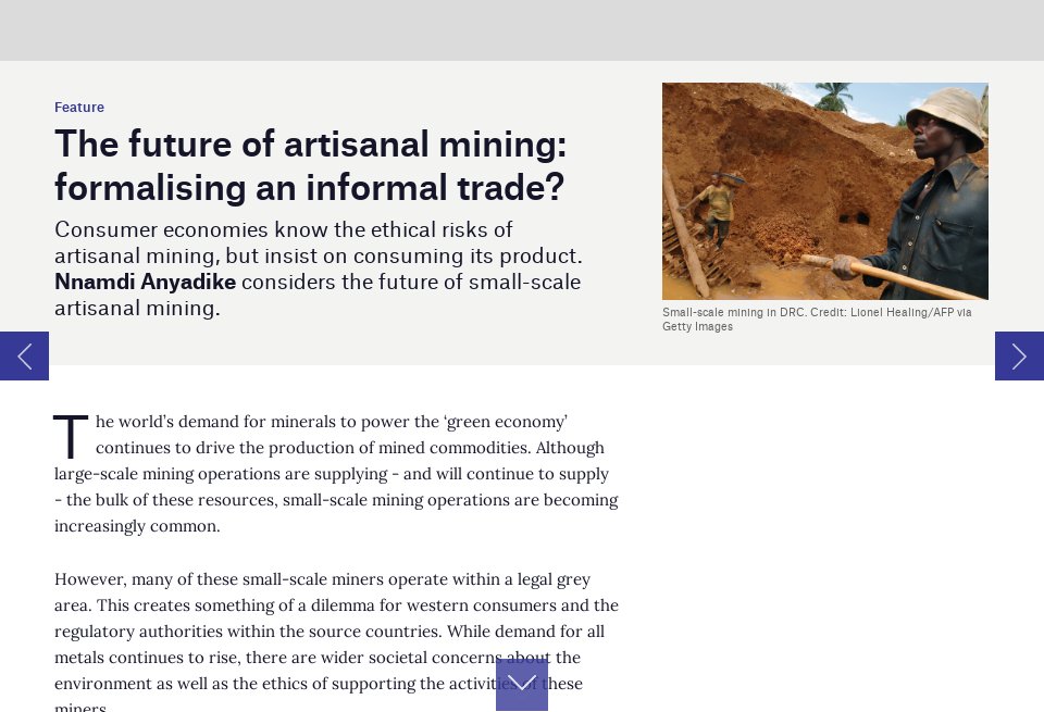 The future of artisanal mining: formalising an informal trade? - Mine | Issue 129 | June 2023