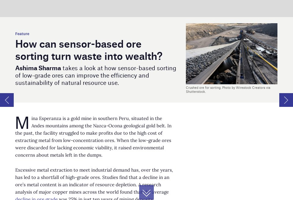How can sensor-based ore sorting turn waste into wealth? - Mine | Issue 129 | June 2023