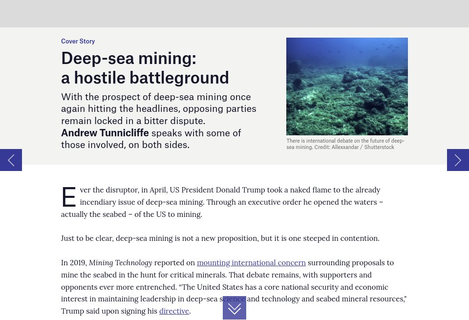 Deep-sea mining: a hostile battleground - Mine | Issue 153 | June 2025